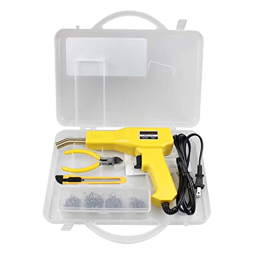 50W Hot Staplers Machine, Snnetwork Professional Car Bumper Crack Repair kit Welding Machine Set, Handy Plastics Welders Garage Tools, Hot Thermal Stapler Welder Gun Garage Repair Tools, Yellow