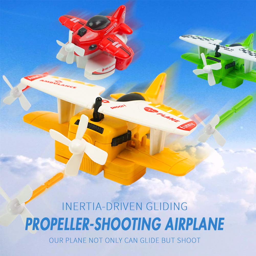 3 otters 8PCS Airplanes for Kids, Pull Back Airplanes Vehicle Playset Airplanes for Toddlers Friction Airplane Toy