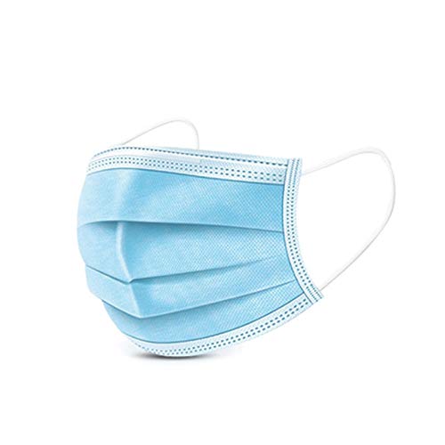 Disposable Mask Box of 50, 3-Ply Protective Anti Dust Breathable (Blue 50pcs)