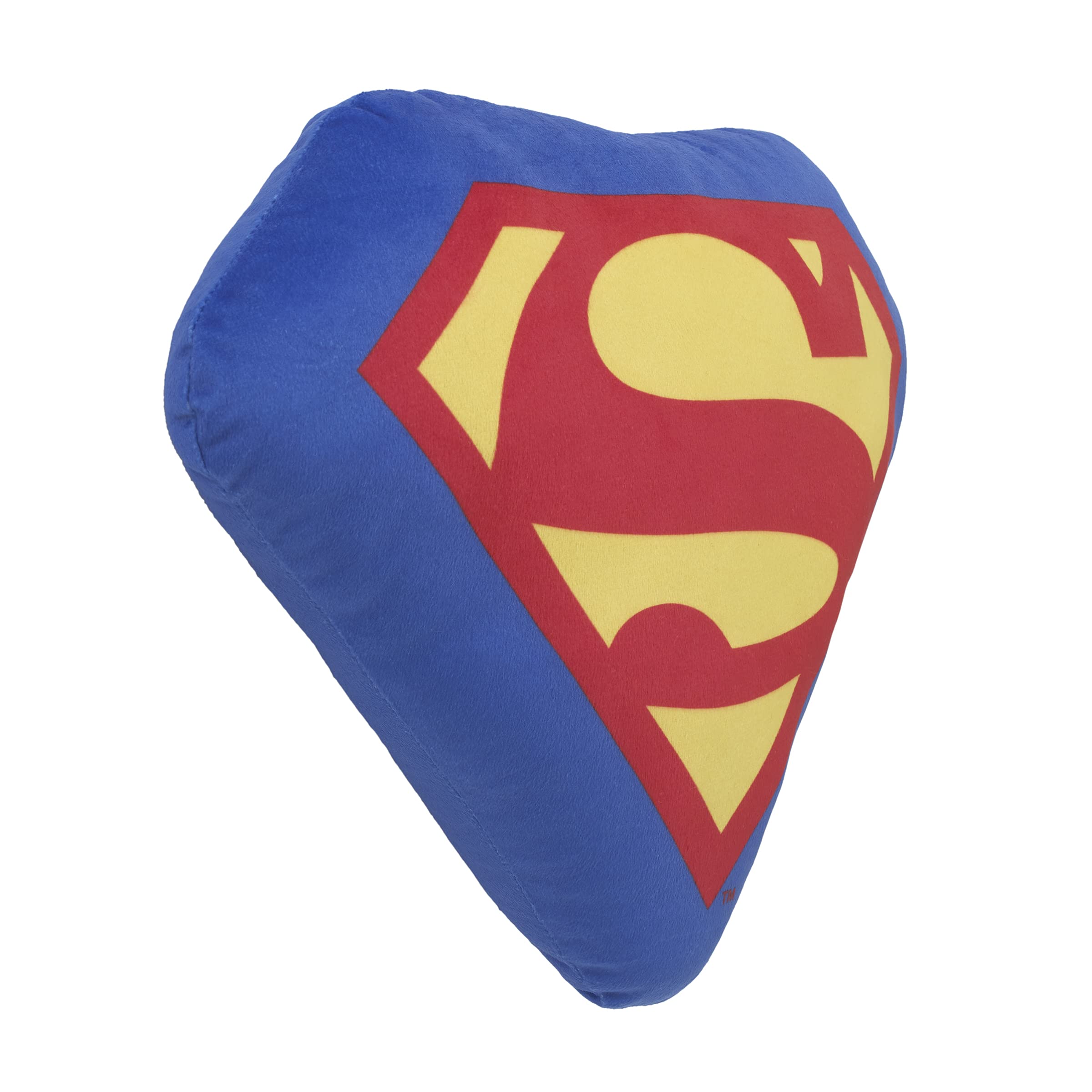 Warner Brothers Superman Blue, Red, and Yellow Icon Plush Decorative Toddler Pillow