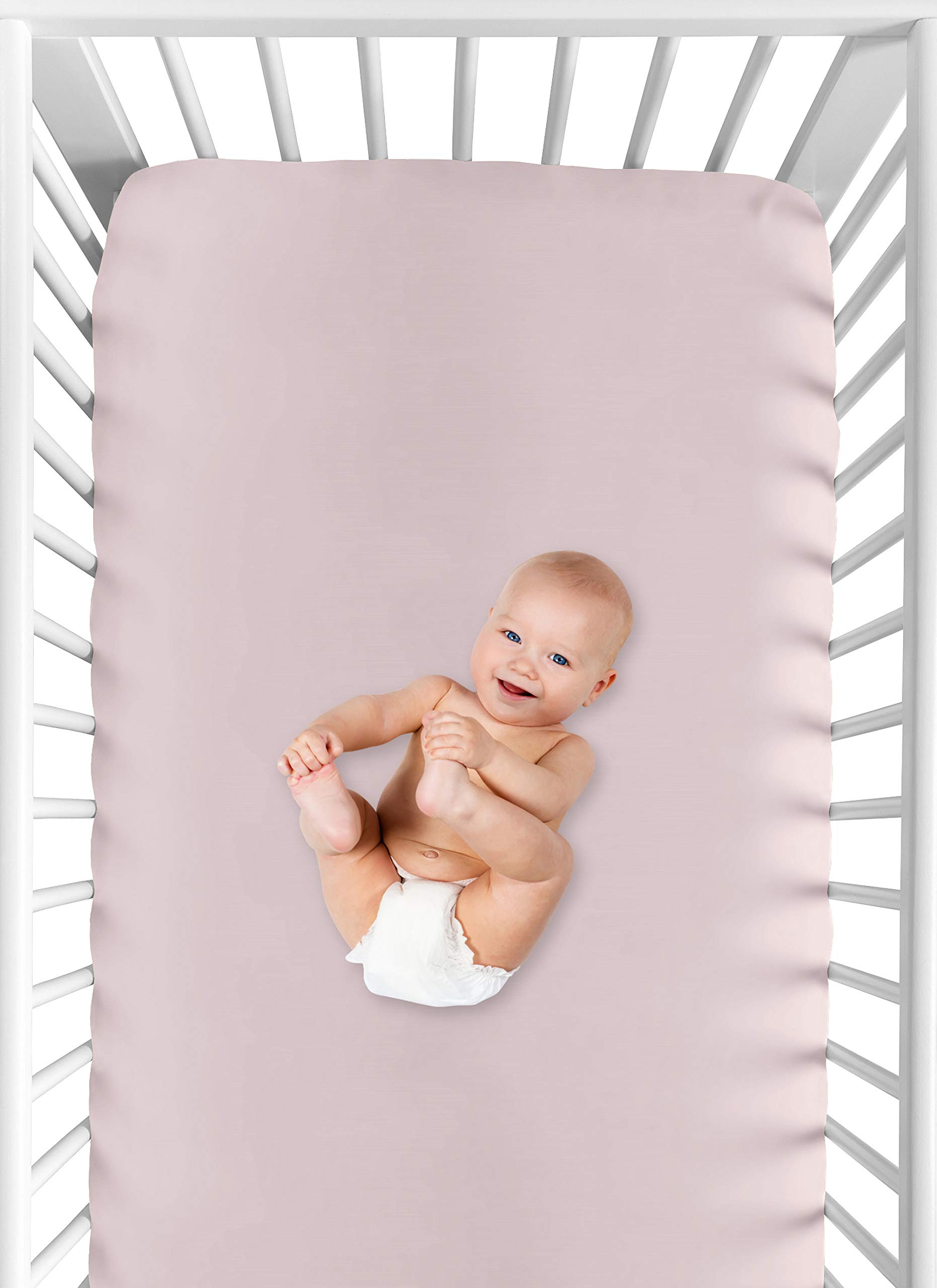 Sweet Jojo Designs Mauve Girl Fitted Crib Sheet Baby or Toddler Bed Nursery - Solid Color Pink Cotton for Boho Desert Sun Mountain Collection