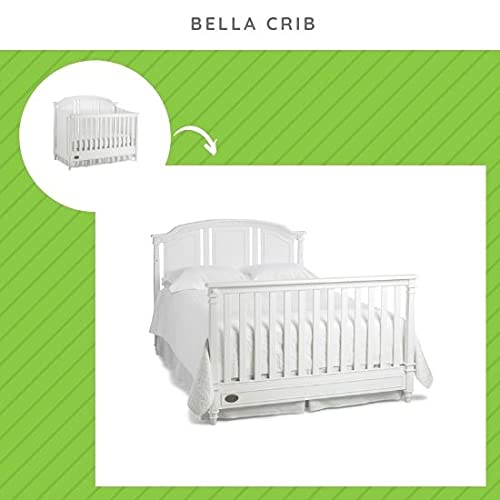 Full-Size Conversion Kit Bed Rails for Dolce Babi Cribs | Multiple Finishes Available (Snow White)