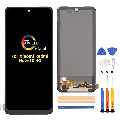 A-MIND for Xiaomi Redmi Note 10 4G/10s 4G Screen Replacement AMOLED M2101K7AI,M2101K7AG LCD Display 6.43 inch Touch Digitizer Full Assembly Repair Kits with Tools(Not for 5G)