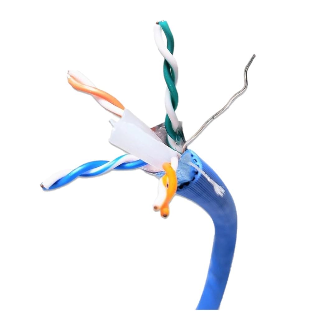 Micro Connectors, 250 Feet CAT 6A Solid STP Bulk Ethernet Cable Blue