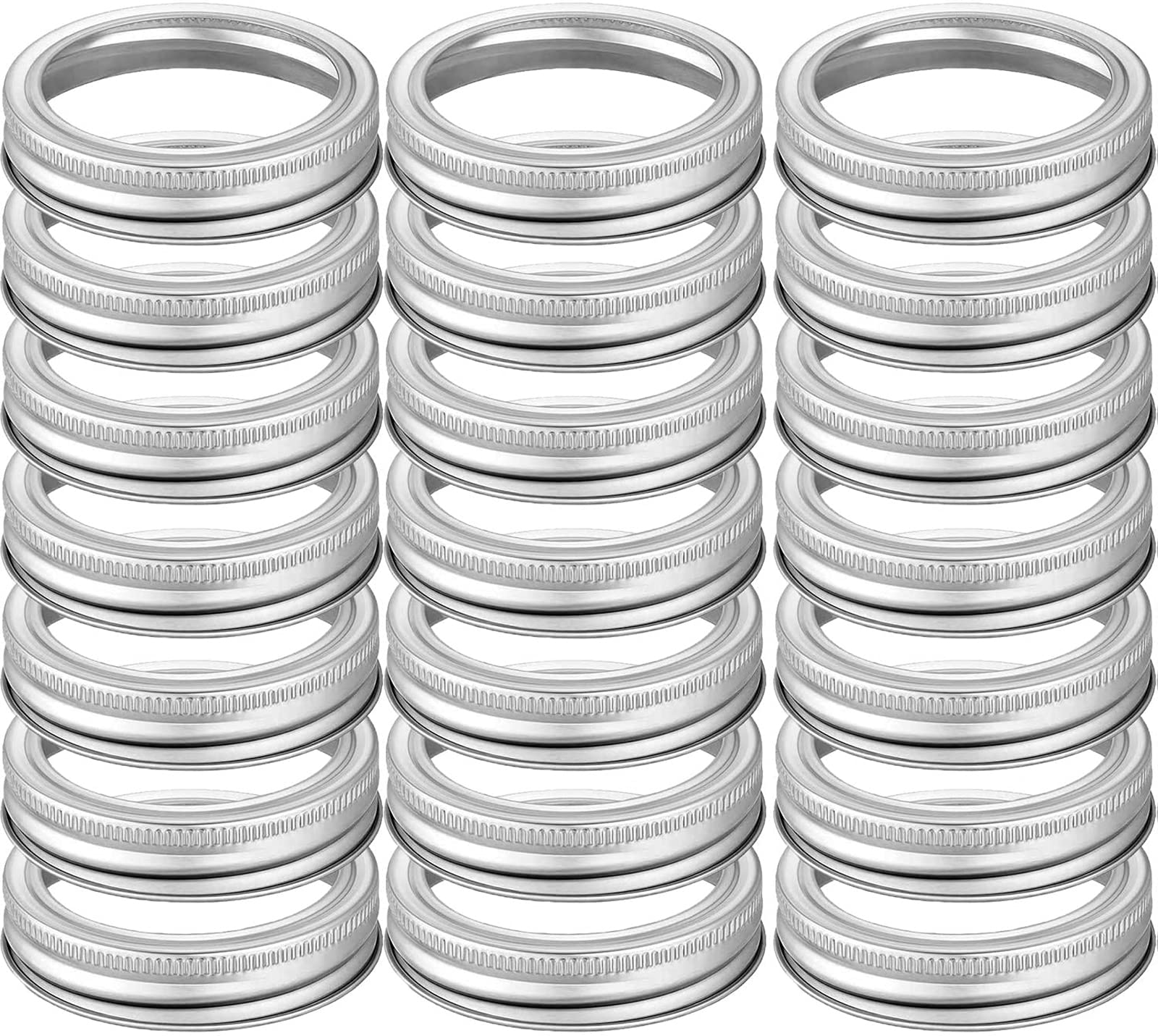 42 Pieces Regular Mouth Canning Rings, Canning Bands for Mason Jar Small Mouth, Rustproof Tinplate Metal Bands/Rings for Mason Jar, Canning Jars Rings (Silver 70mm)