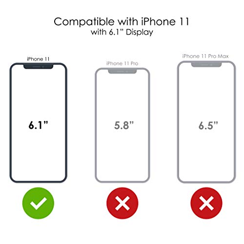 DistinctInk Clear Shockproof Hybrid Case for iPhone 11 (6.1" Screen) - TPU Bumper, Acrylic Back, Tempered Glass Screen Protector - Blue Butterflies Butterfly