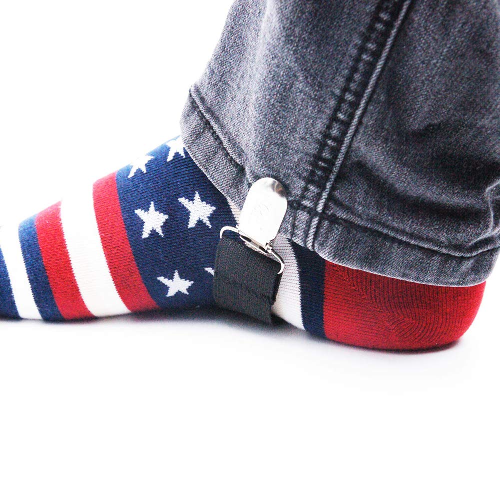 2Pcs Adjustable Boot Strap 7.8 Inch Elastic Boot Clips Strong Pant Stirrups Leg Straps Mitten Glove Clips for Women Men Kids Adults Multi-Purpose Bed Sheet Sofa Motorcycle Bike Riding Strap ,Black