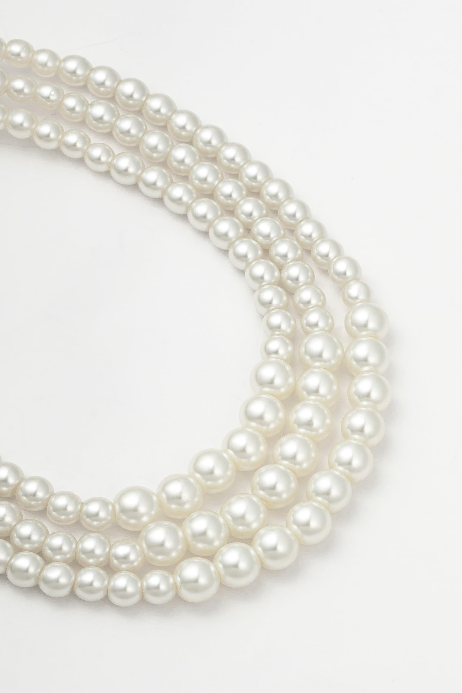 BABEYOND Round Imitation Pearl Necklace Vintage Multi Strands Choker Necklace 20s Flapper Necklace for Party (Style2)