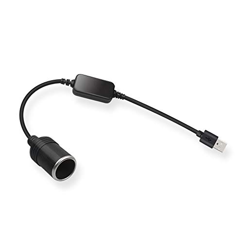 TEHUS USB to 12V DC Power Adapter - USB 5V A Male to 12V Car Cigarette Lighter Socket Power Converter for Driving Recorder DVR Dash Camera GPS(10W 0.8A Max) (0.3M/11.8in)