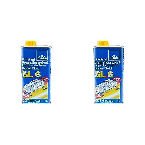 ATE Original SL.6 DOT 4 Brake Fluid, 1 Liter Can (Pack of 2)