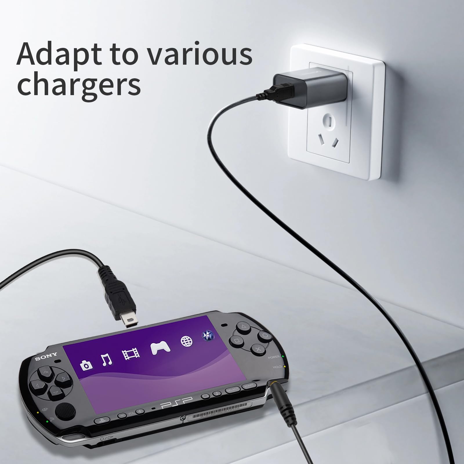ANYQOO Genuine Data & Power USB Cable for Sony PSP 1000, 2000, 3000