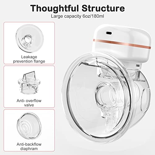 Breast Pump, Hands Free Breast Pump,Wearable Breast Pump, Electric Breast Pump 3 Mode & 9 Levels, 25mm Flange, 2 Pack