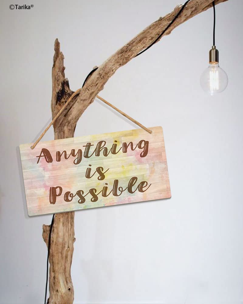 Anything is Possible 20X30 cm Metal Retro Look Decoration Plaque Sign for Home Kitchen Bathroom Farm Garden Garage Inspirational Quotes Wall Decor