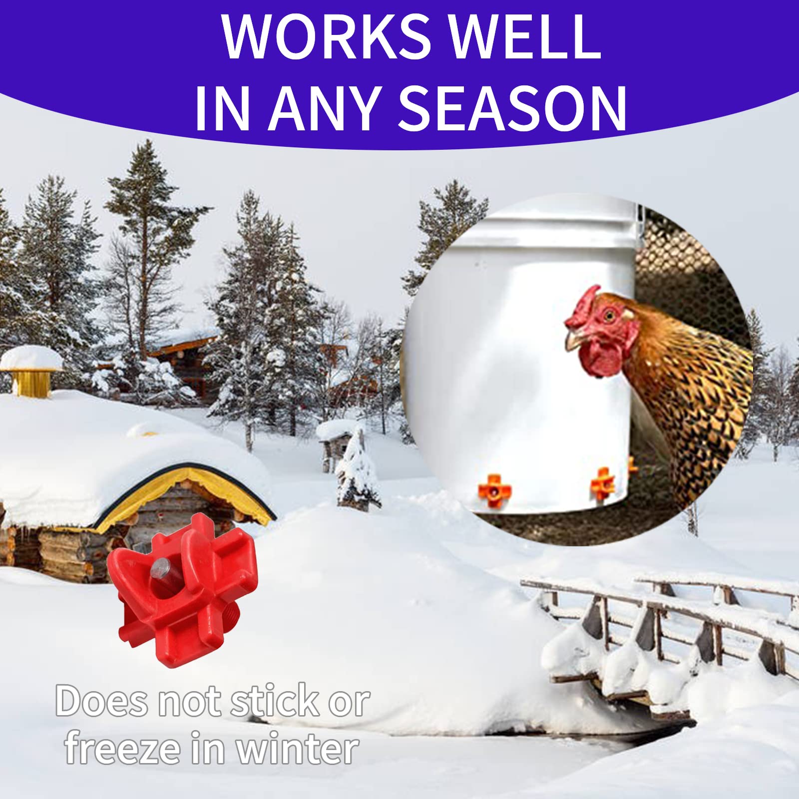 6Pack Chicken Nipple Waterer Horizontal Automatic Poultry Nipples Horizontal Side Mount Chicken Drinkers Easy Installation Chicken Watering System for Chicken Quail Duck