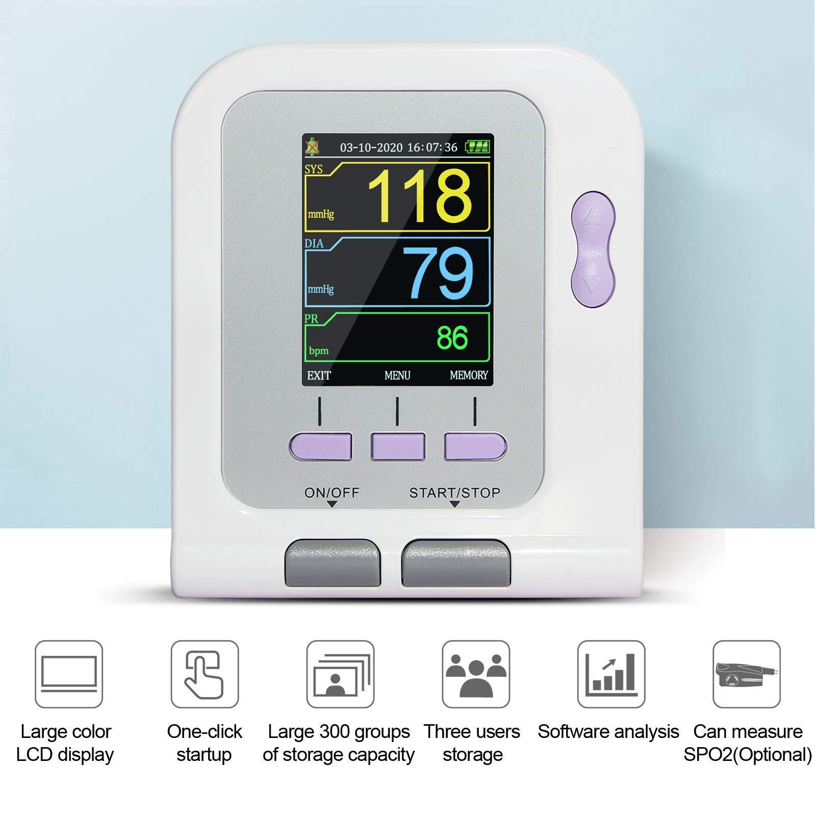 Fully Automatic Upper Arm Blood Pressure Monitor 3 Mode 4 Cuffs without adapter Electronic Sphygmomanometer