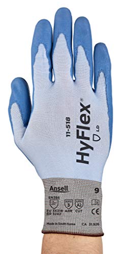 Ansell HyFlex Cut Resistant Work Gloves for Men and Women in Blue, X-Large, 12 Pairs