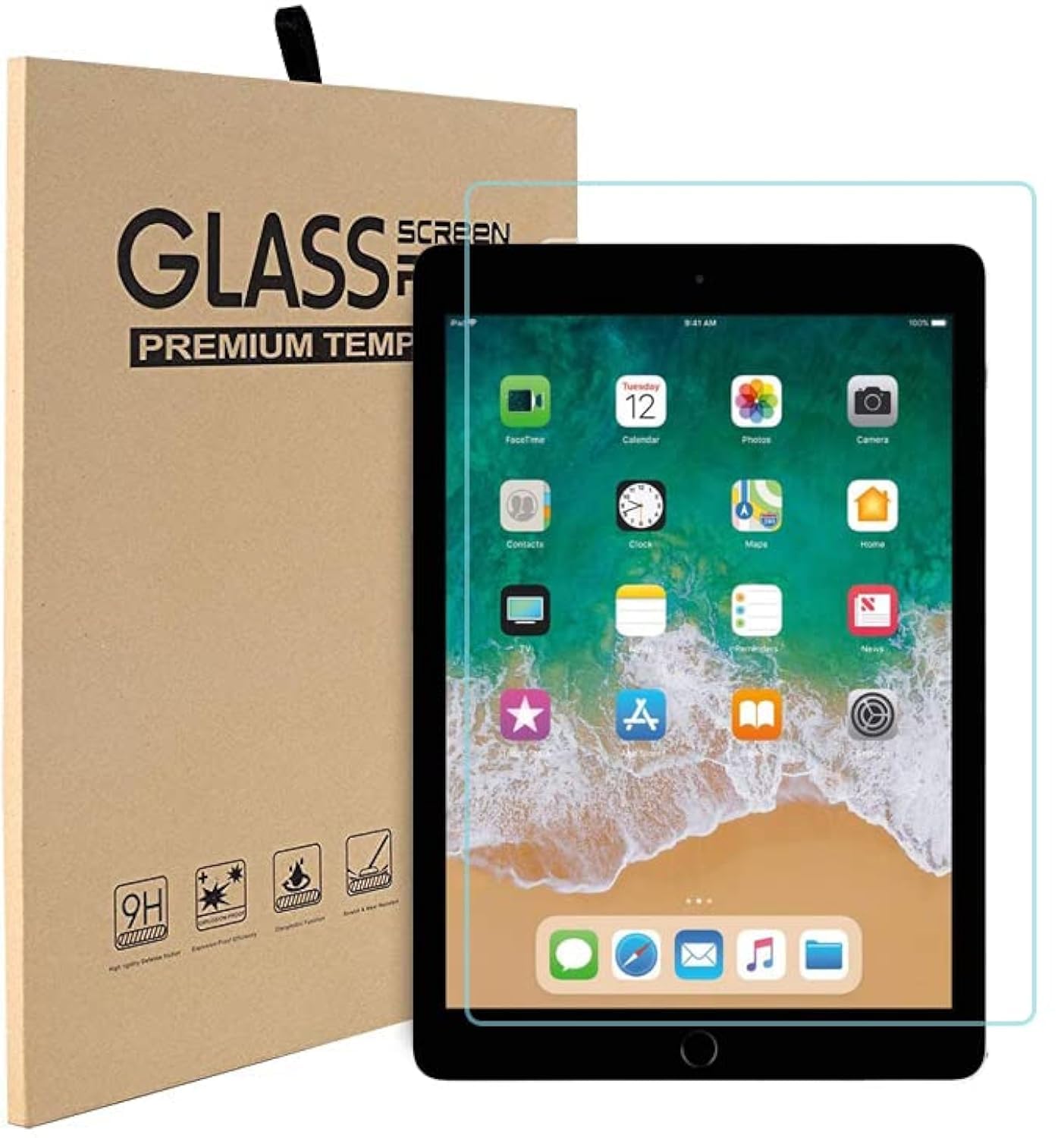 TSQ iPad Air Screen Protector 1st 2nd Generation | Glass Screen Protector for iPad Pro 9.7 2016/ iPad 5th 6th Generation 2017 2018 | Tempered Glass Compatible with iPad 9.7 Inch (1 Piece)