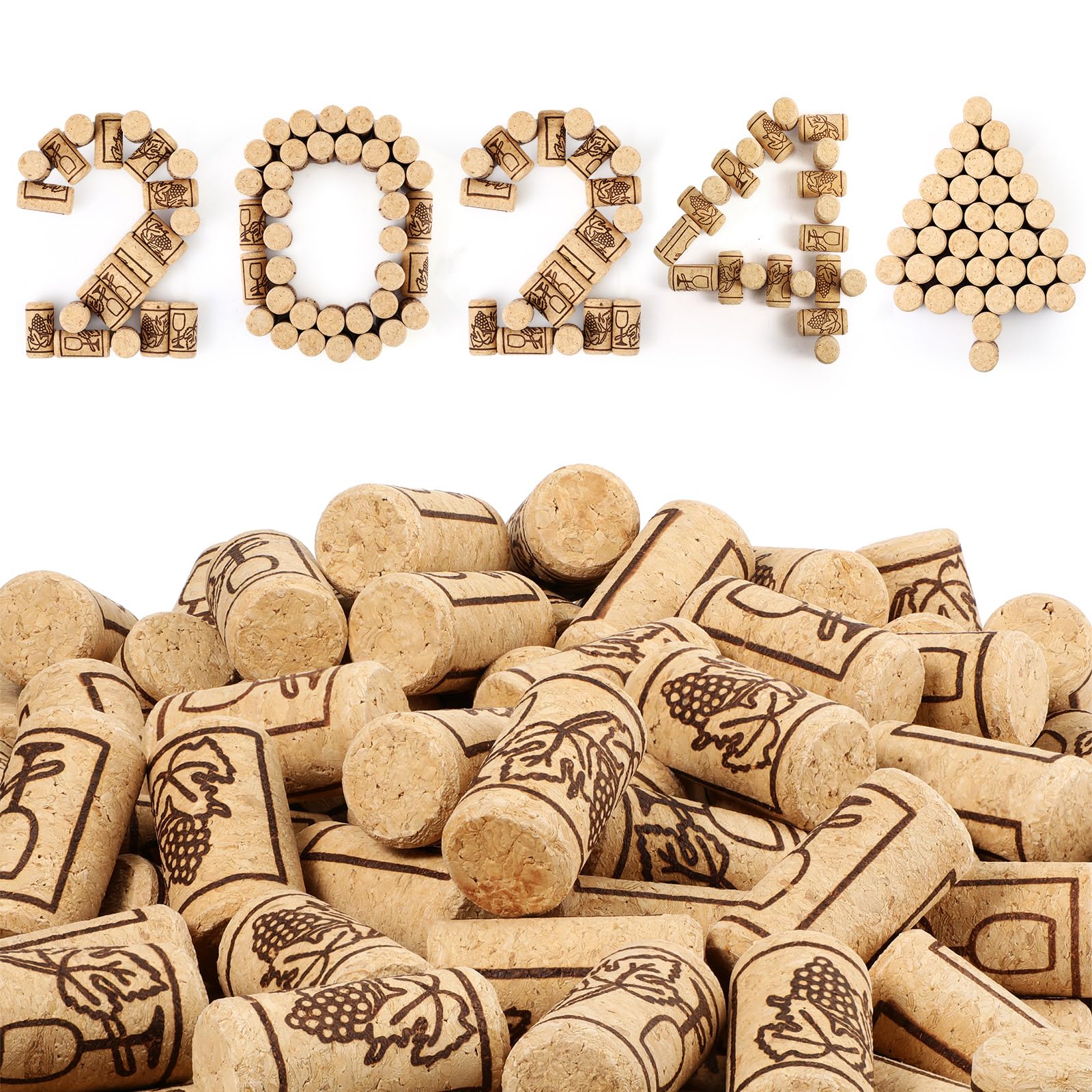 300 Pcs Natural Wine Corks 7/8" x 1 3/4" Wood Straight Corks Wine Bottle Corks Stopper Wine Making Bottles Corks for Corking Homemade Making Art Projects DIY Crafting Leakproof Decorative