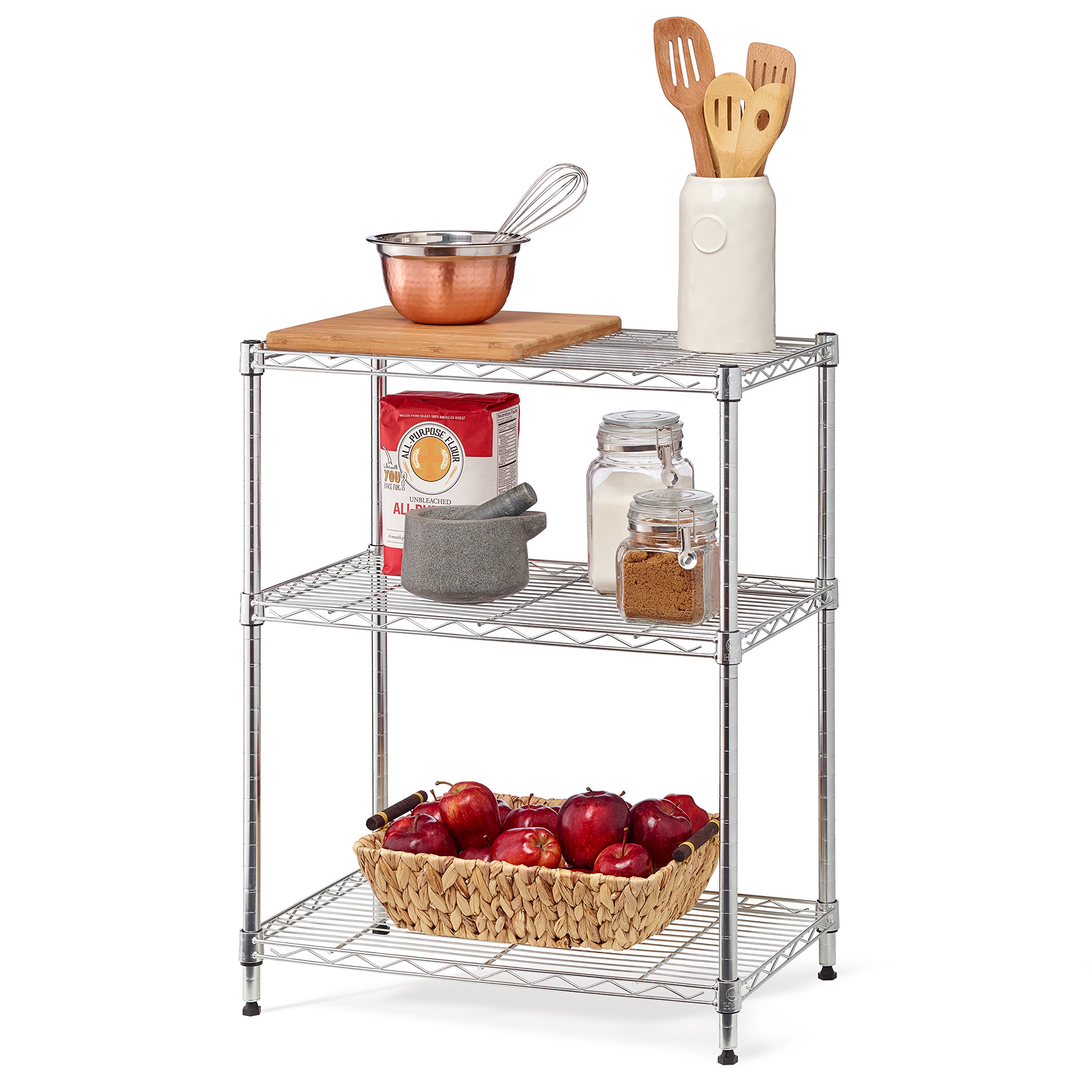 6 Tier Freestanding Convertible Wire Shelf Unit 23.2"x13.4"x59" Chrome, Loading Capacity 1500 lbs