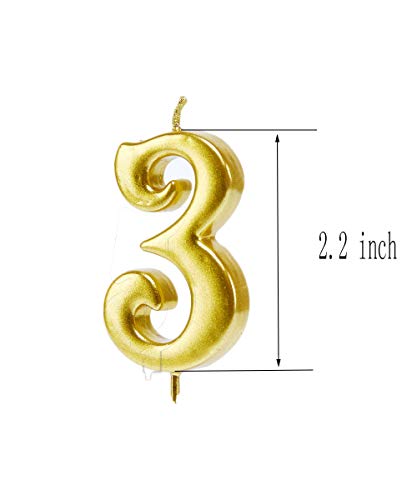 Mart 39th Birthday Candles,Gold Number 39 Cake Topper for Birthday Decorations