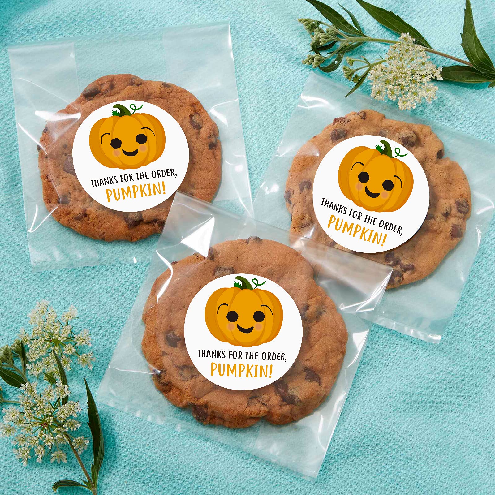 WRAPAHOLIC Gift Stickers - Jack-O-Lantern Design Sticker, Thank You Business Stickers for Holiday/Party Decoration and Gift Wrap - 2 x 2 Inch 500 Total Labels