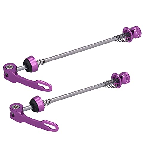 2pcs Bicycle Wheel Skewer, Road Mountain Bicycle Quick Release Skewers Bike Front Rear Skewer Accessory(Purple) Bicycles and Spare Parts