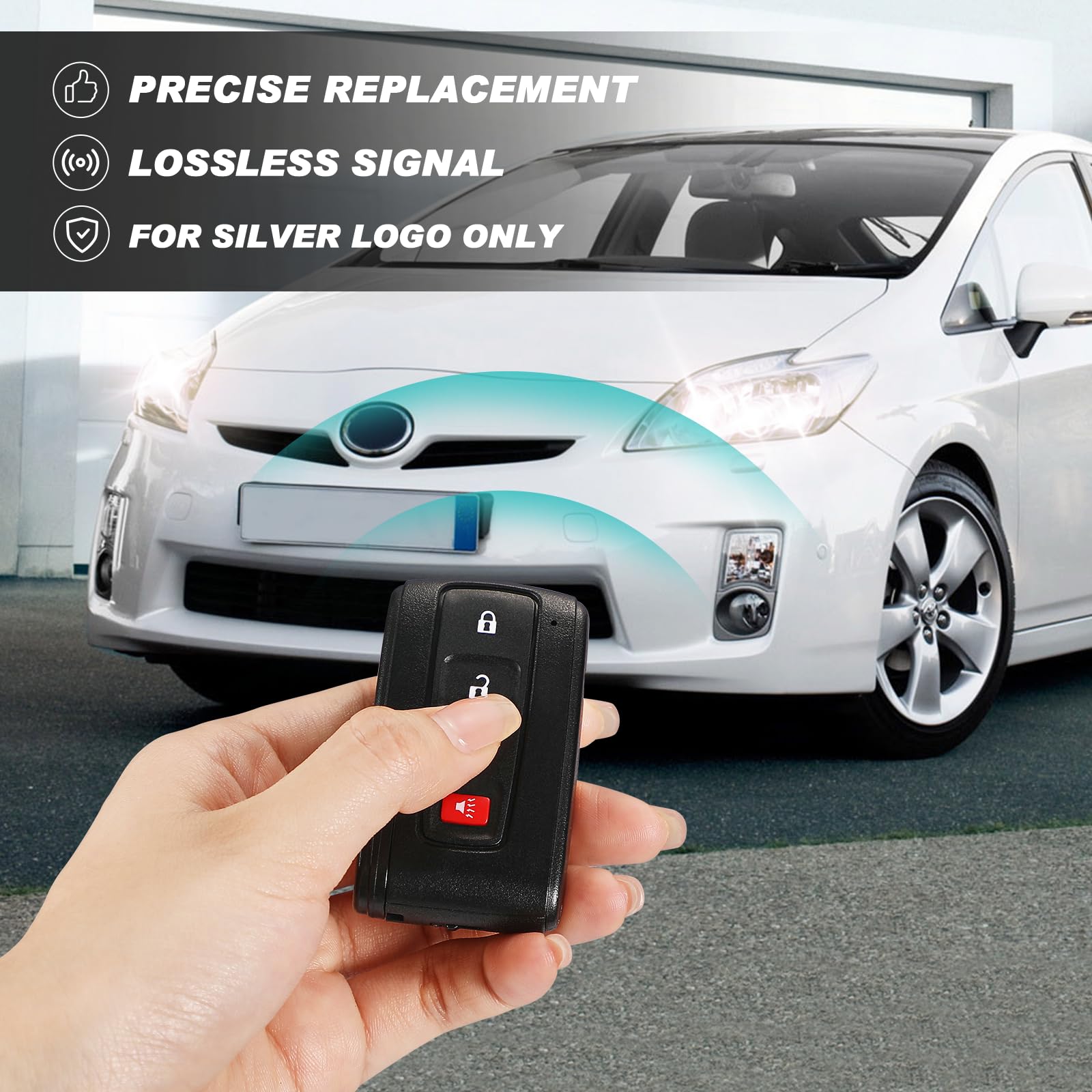2PCS Keyless Entry Remote Key Fob Case Empty Shell Fit for Toyota Camry Scion, with Uncut Blank Blade