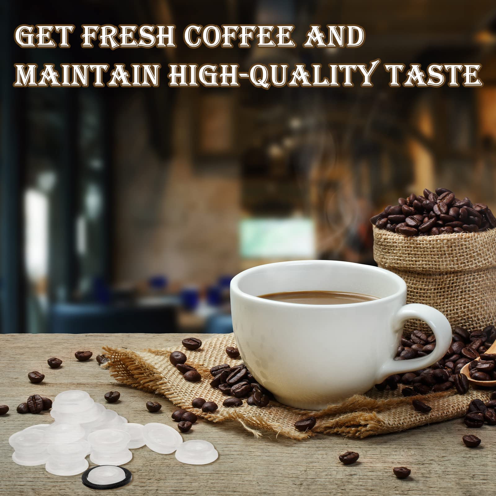 22 Pcs Replacement Valves for Coffee Canisters with 2 Rubber Rings PE Coffee Valve Canister Filter Set Degassing One Way Breather Valve for Coffee Bean Container Coffee Bag Food Bags
