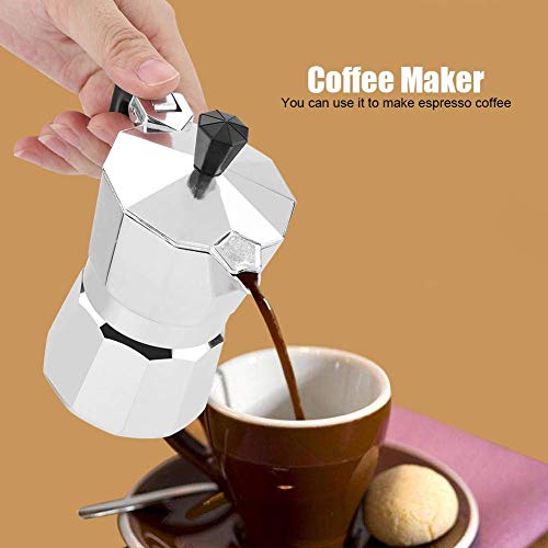 30mL 1 Cup Aluminum Italian Type Moka Pot Espresso Coffee Maker Stove Home Office Use on Gas or Electric Stove