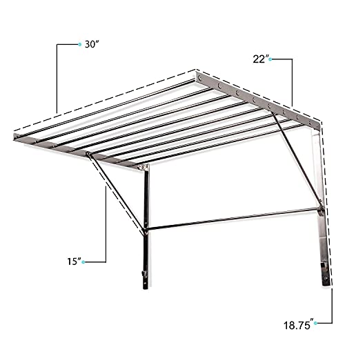 brightmaison Wall Mount Clothes Drying Rack & Laundry Room Organizer, 6.5 Yards Drying Capacity Stainless Steel Silver Laundry Rack