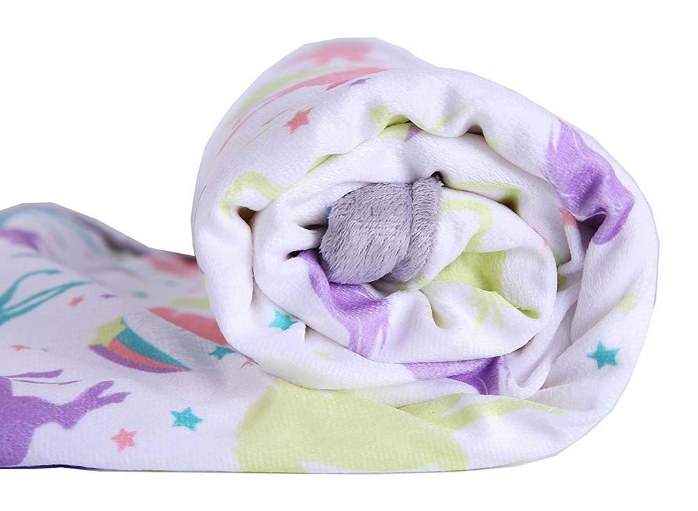Breathable Baby Blanket Print Fleece Best Registry Gift for Newborn Soft- Perfect for Prince and Princess 30" x 40" (Unicorn)