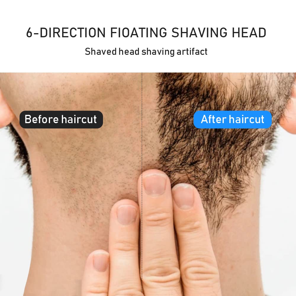 Bald Head Shavers for Men - 4 in 1 Electric Razor for Bald Men Wet and Dry, Floating Cordless USB Rechargeable Rotary Shaver Grooming Kit Beard Trimmer Waterproof Fast Charging with LED Display
