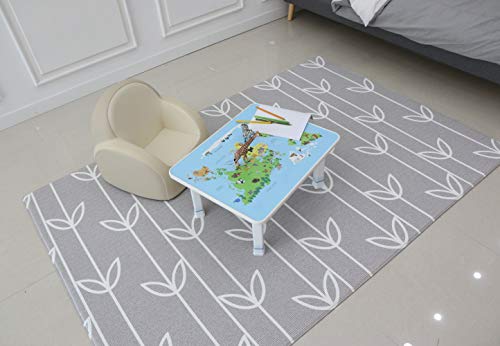 Baby Care Kids Folding Floor Table w/Adjustable Heights - for Play, Reading, and Snack Time and More (World Map)