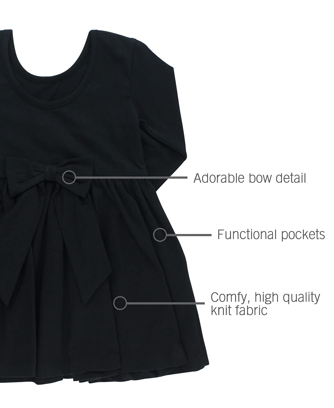 RuffleButts Black Twirl Dress - 3-6m