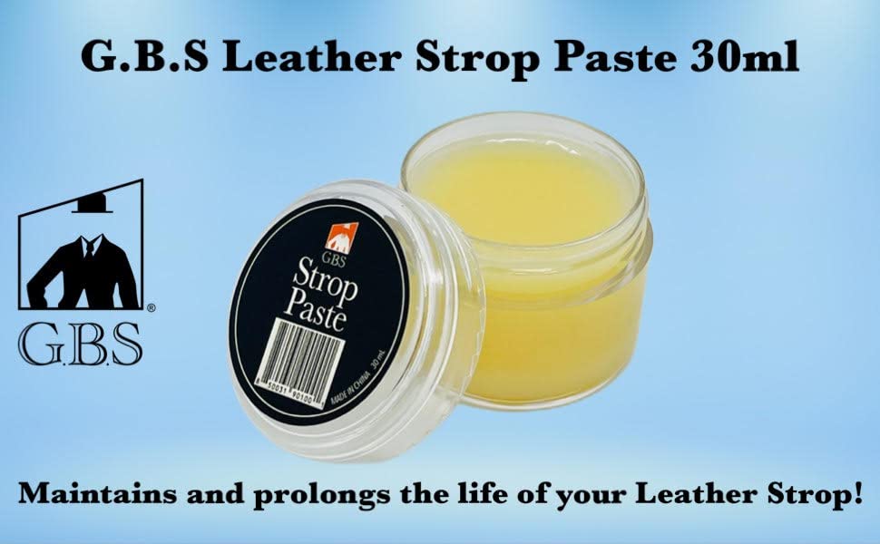 G.B.S Leather Strop 30ml Conditioning Paste Professional Hone and Sharpen your Shaving Razor, blade, knives, cutlery and tools- Leather Balm