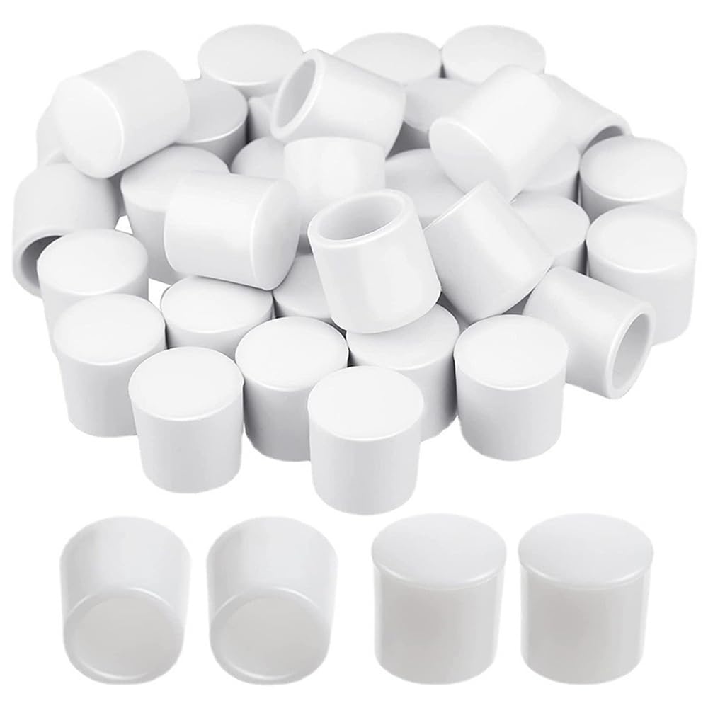 24 Pcs Premium Rubber Door Stop Stud Replacement Tips – Doorstopper Bumpers, Springe Hinge End Caps for Wall & Floor Protection – Universal Size (White)