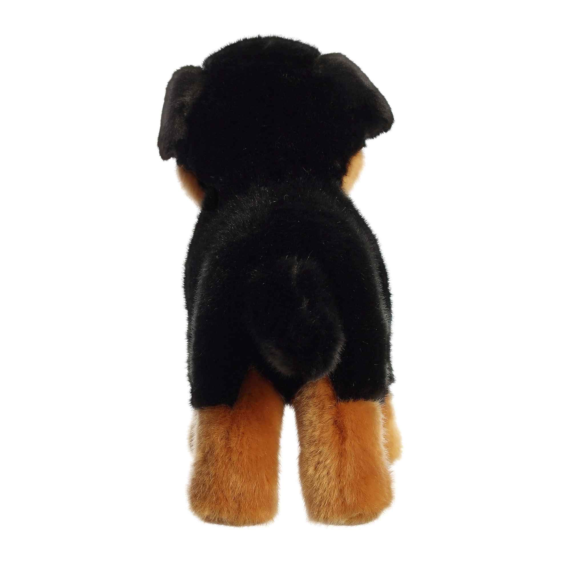 Aurora® Realistic Miyoni® Rottweiler Stuffed Animal - Lifelike Detail - Cherished Companionship - Black 10 Inches