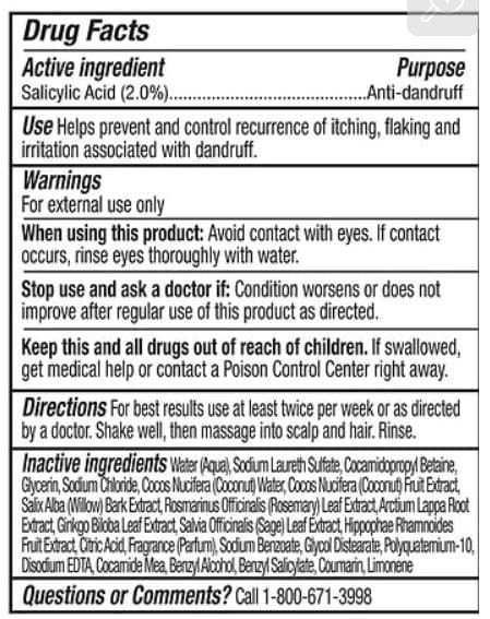 RE-fresh Scalp Care Anti-Dandruff Shampoo - Coconut + Soothe with Salicylic Acid 13.5 FL OZ (400 ml)