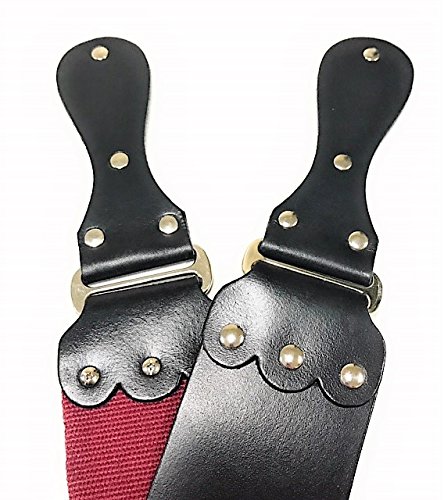G.B.S Ultra Wide Straight Razor Strop Handmade Barber Leather Razor Strop for Sharpening Razor, Knives Dual Sharpening Strap Black and Maroon with Fine Edges blades 3" x 26" for Men