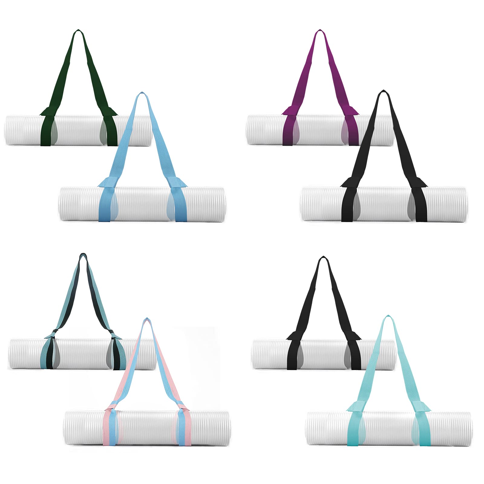 2 Packs Yoga Mat Strap for Carrying, Yoga Mat Carrier, Adjustable Yoga Mat Sling for Yoga Mat Exercise Mat, Extra Thick Durable Comfy Silky Multi-Purpose Strap, Strap Only