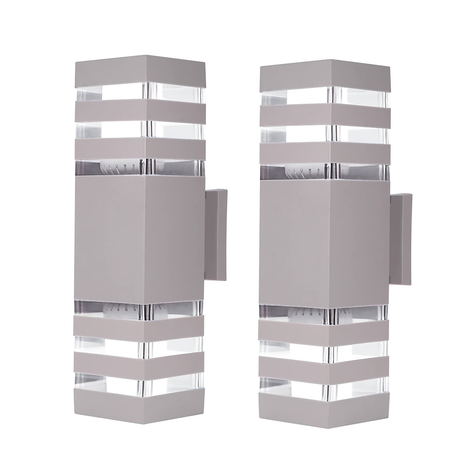 AOZBZ Modern Outdoor Wall Light, Waterproof Wall Mount Light Fixtures, Up Down Dual Head Lighting Source, Porch lights for Courtyard Garden Corridor (2 pack)