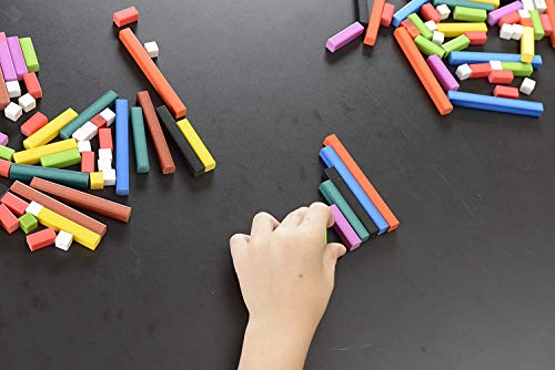 hand2mind Foam Cuisenaire Rods Individual Set, Math Manipulatives, Montessori Math Rods, Math Counters, Math Blocks, Counting Blocks, Montessori Math, Fraction Bars, Number Rods (Set of 74)