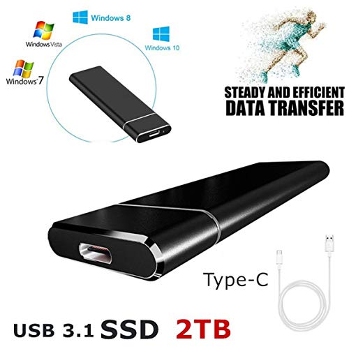 VDSOIUTYHFV 1.8 Inches External Hard Drive Portable HDD, USB 3.1, SSD High Speed Mobile Solid State Drive 2TB 1TB 480-520(MB/s)
