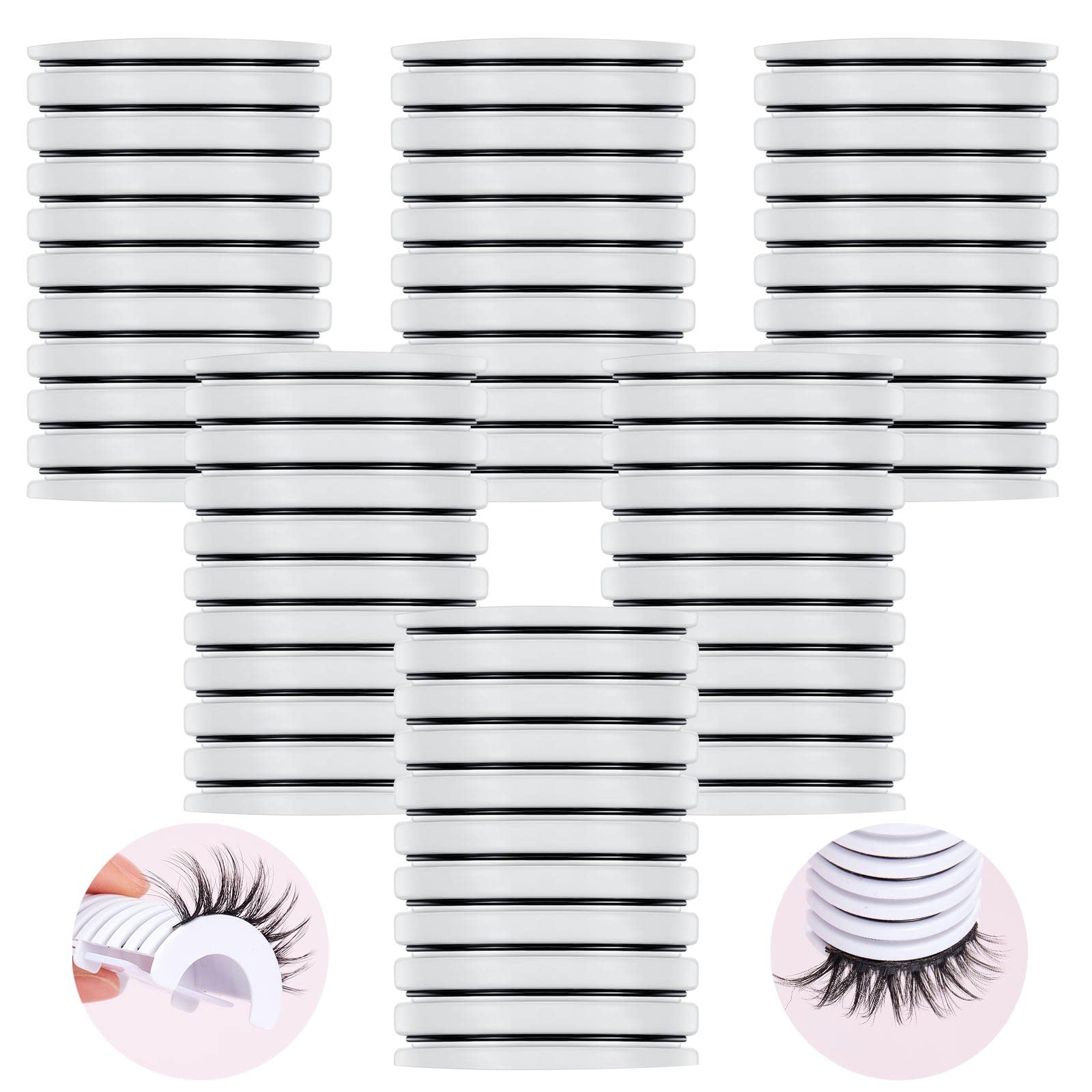 60 Pieces Self Adhesive Lashes Strips for Fake Eyelashes, Reusable False Lashes, No Glue or Eyeliner Needed, Suitable for Most Strip False Eyelashes