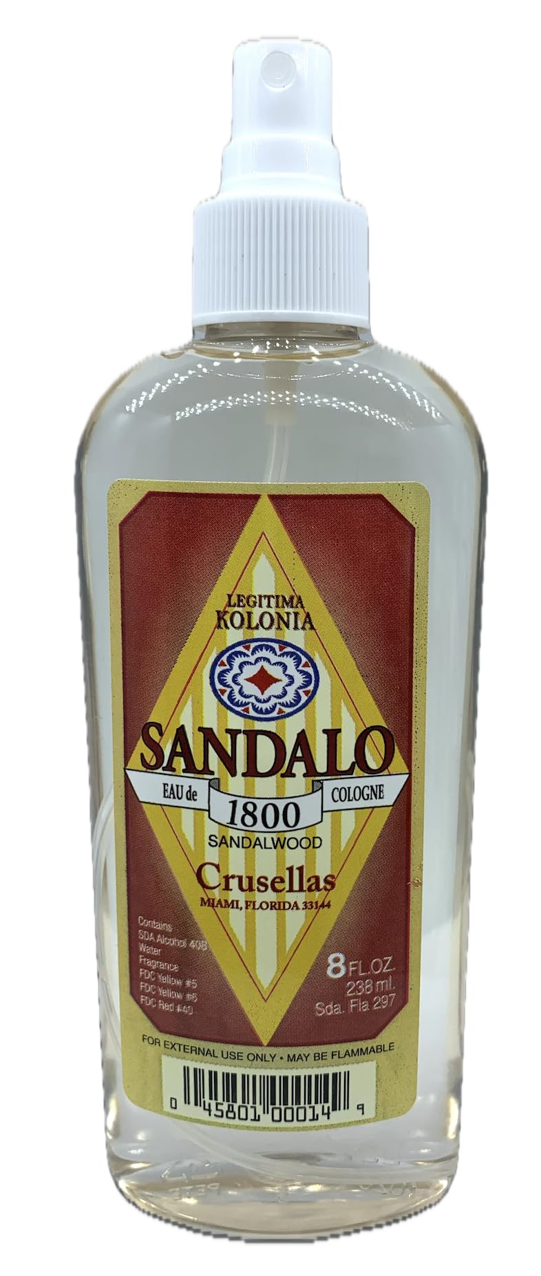 Crusellas Legitima Kolonia 1800 Sandalwood (Sandalo) Cologne Pump Spray 8 Fl. Oz.