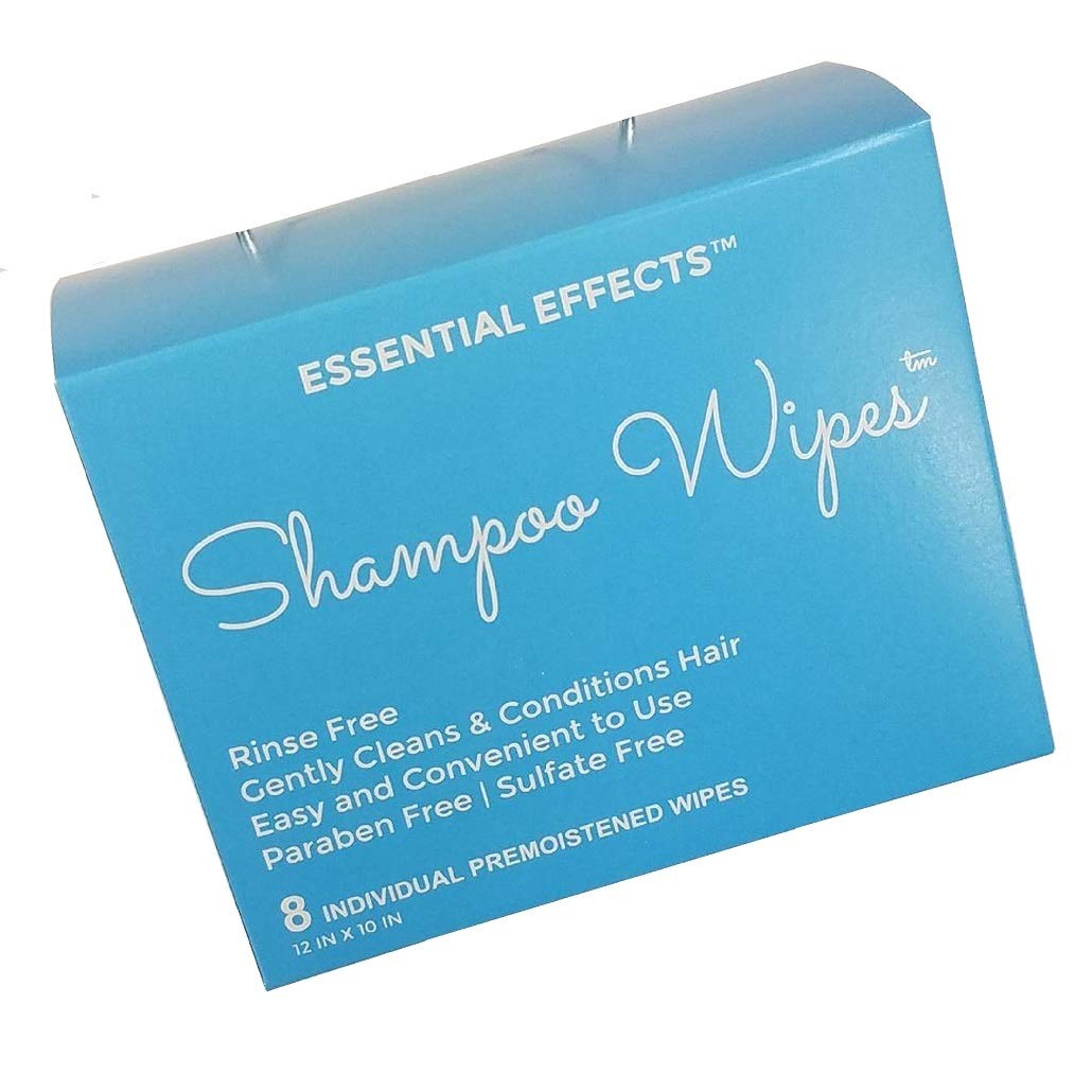 Essential Effects Shampoo Wipes (8) Rinse Free Hair Cleansing Dry No Rinse Shampoo