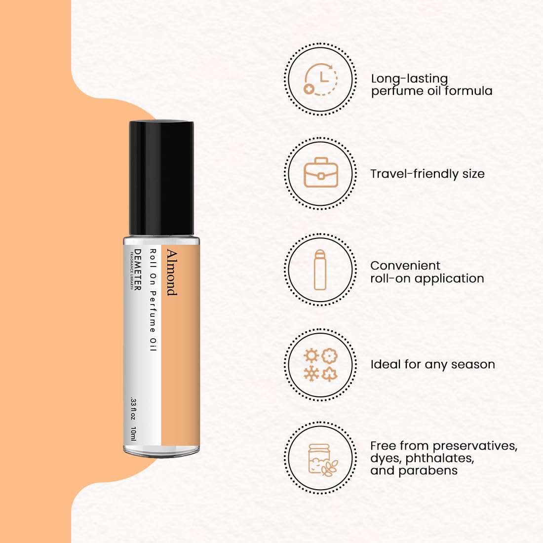 DEMETER Fragrance Library .29 Oz Roll On Perfume Oil - Almond