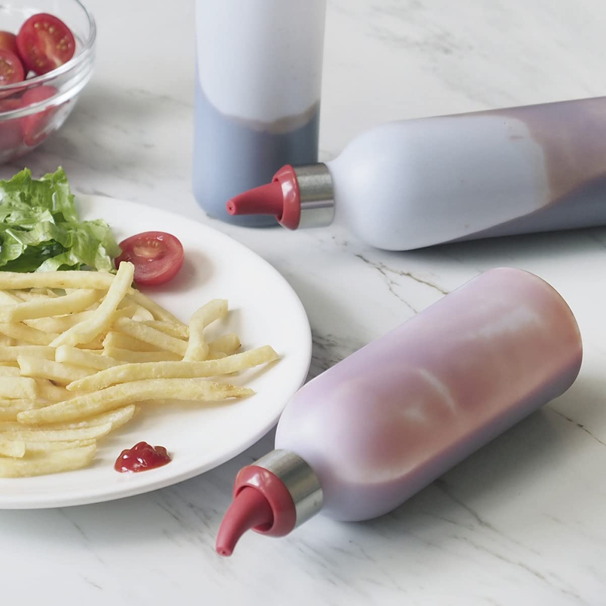2pcs Mustard Squeeze Bottle Sauce Bottle Condiment Bottle Ketchup