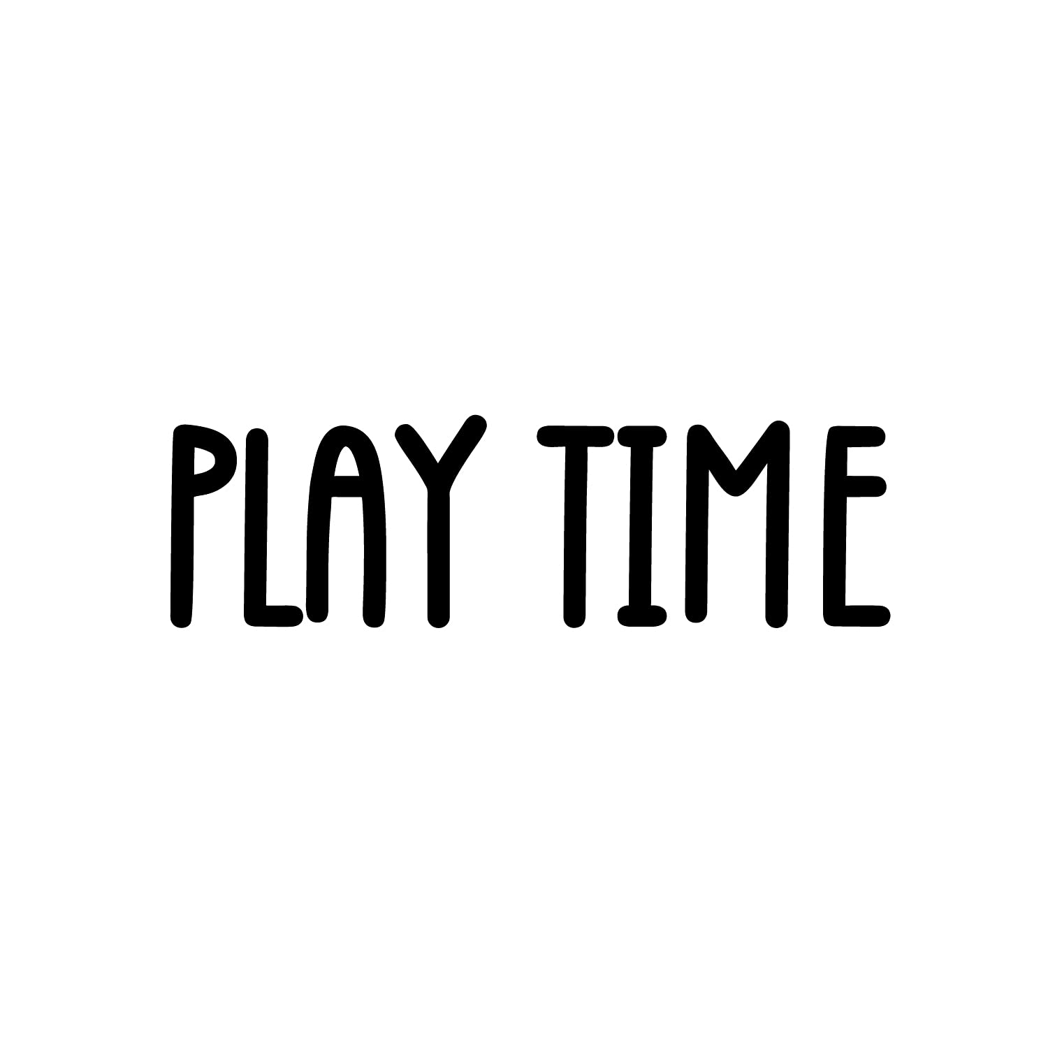 Vinyl Wall Art Decal - Play Time - 9" x 30" - Trendy Cool Motivational Positive Fun Quote Sticker for Bedroom Kids Room Living Room Playroom Daycare School Office Coffee Shop Decor (Black)