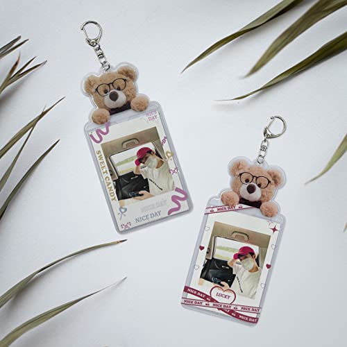 2 Pieces Photocard Holder Keychain, Cute Kpop Photocard Holder, Picture Keychains, Keychain ID Card Holder, ID Student Card, Protective Photo Sleeves Pendant Keychain